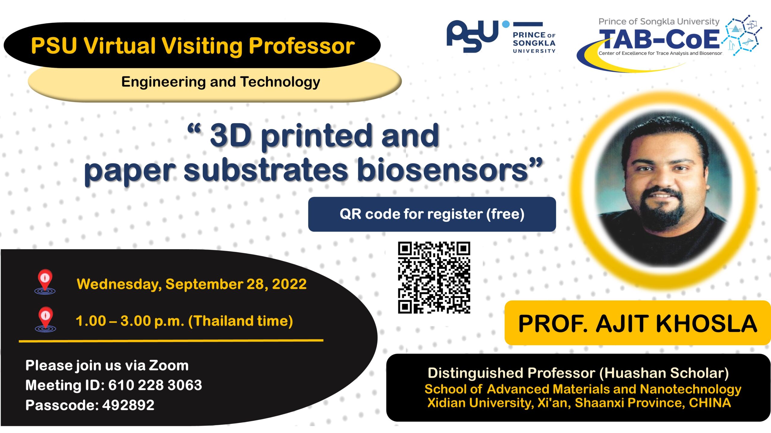 Invitation to attend the online PSU virtual visiting professor entitled ...