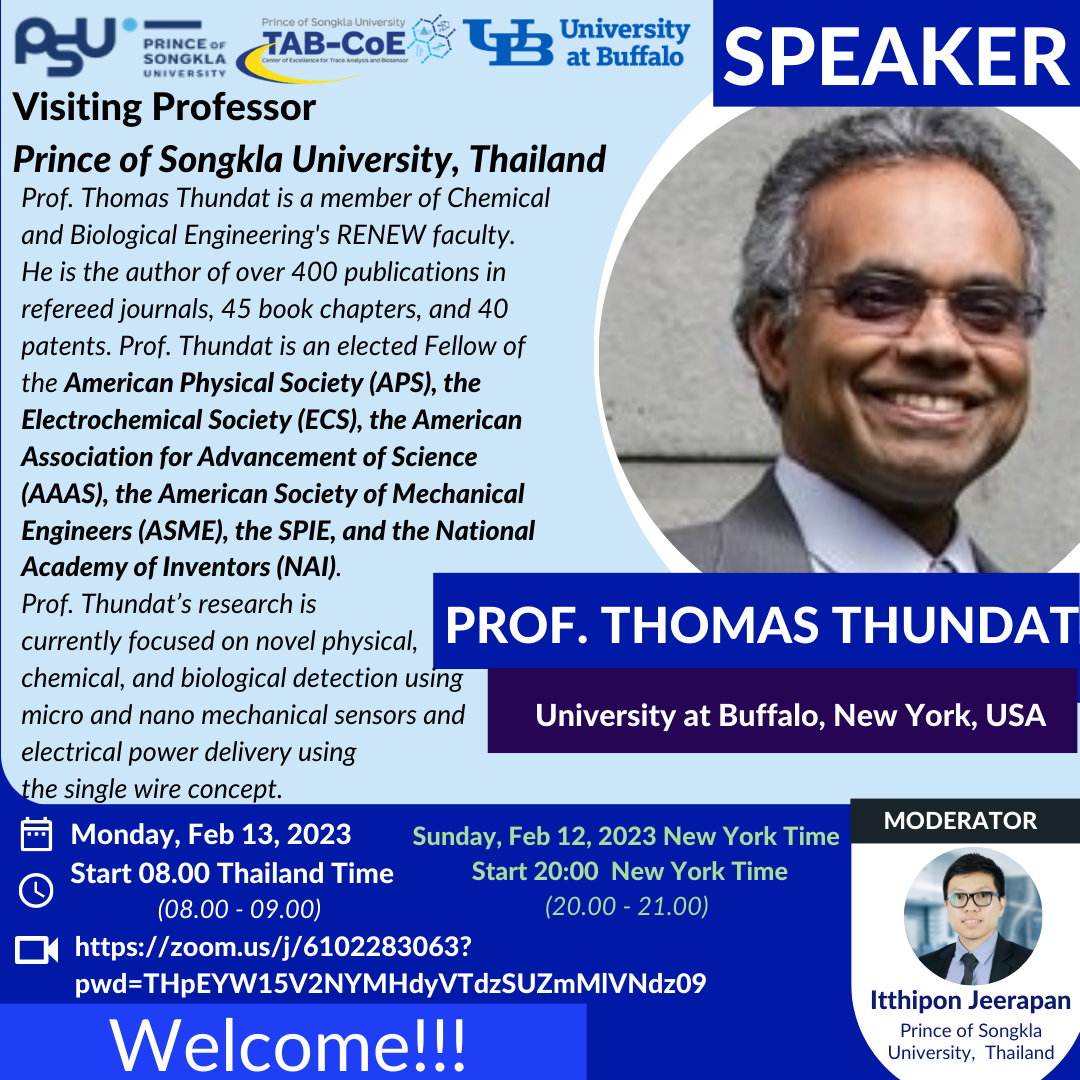 Invitation to attend the PSU Virtual Visiting Professor | TAB-CoE ...